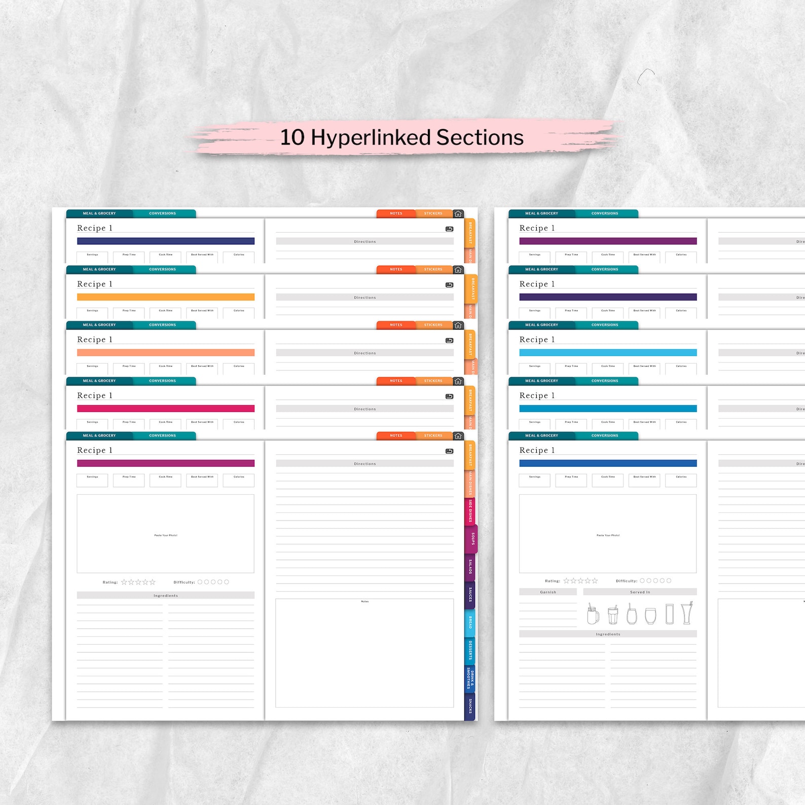 Digital Recipe Book, Digital Food Diary, Customized Blank Notebook ...