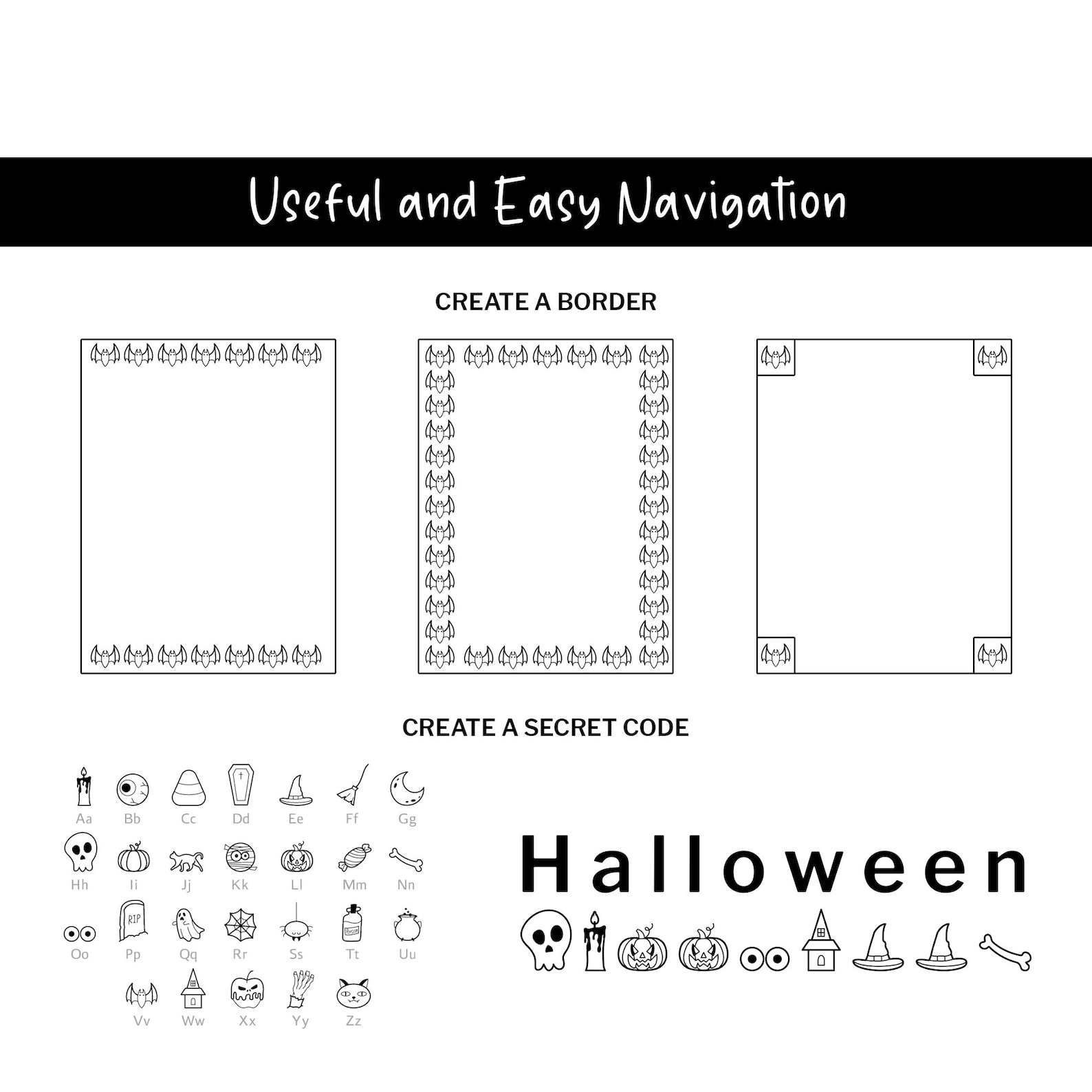 Halloween Doodle Font, Instant File Otf Font Download, Digital Haunted ...
