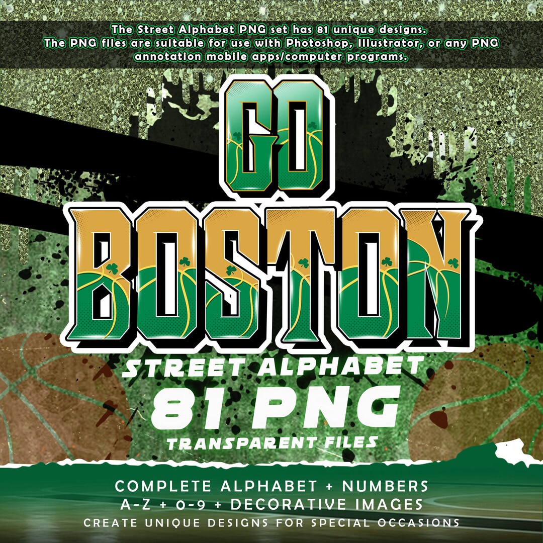 Go Boston Graffiti Font: 81 PNG Alphabet Clipart (digital Download) - Etsy
