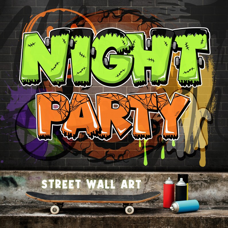 Monster Party Cartoon Street Alphabet Font, 81 PNG Transparent Files ...