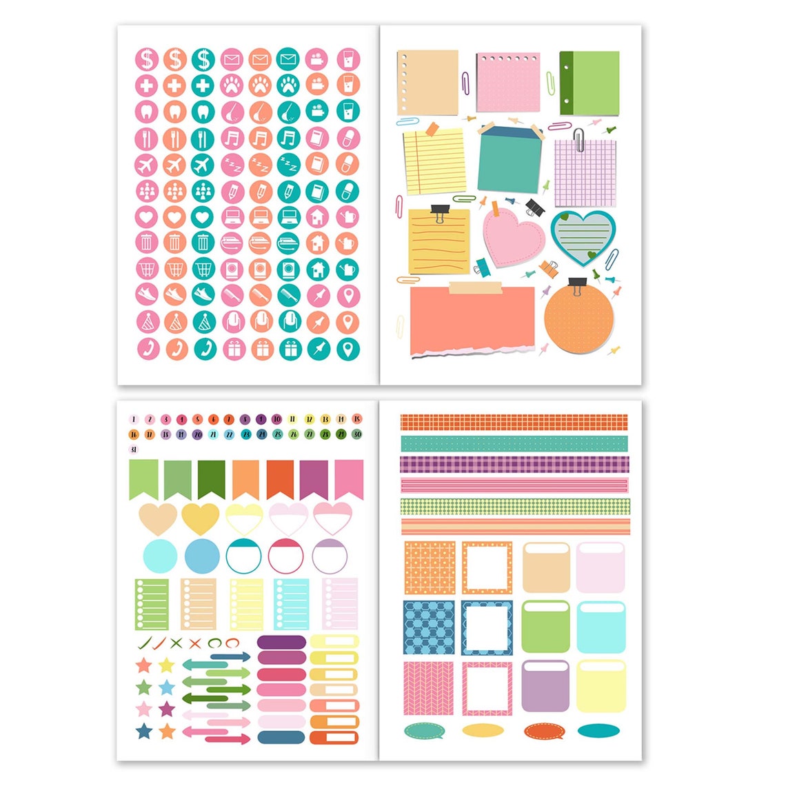 Productivity Sticker Pack 50 Stickers Png 30 Day Challenge - Etsy