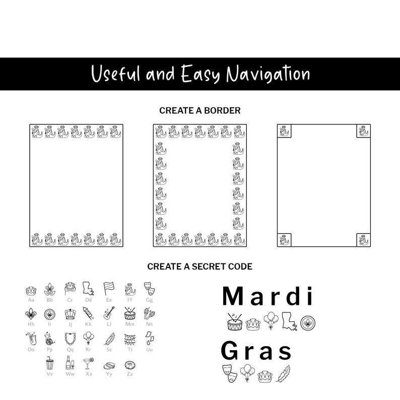 Mardi Gras Doodle Fonts, Instant File Otf, Ttf Font Download, Digital ...