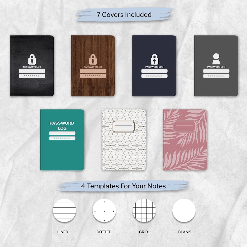 Digital Password Log, Password Logbook Keeper, Password Tracker ...
