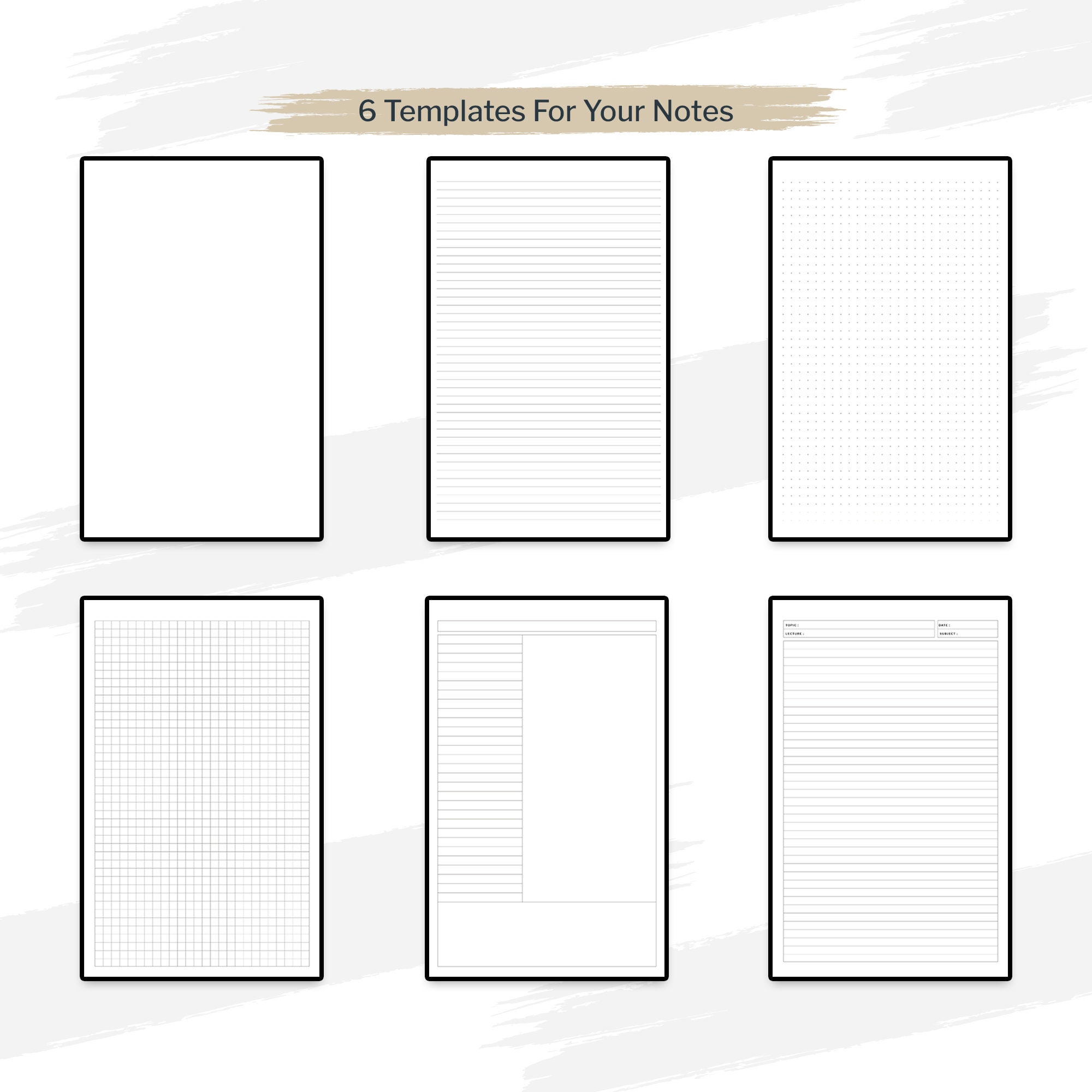 Personalized Digital Notebook, Custom 6 Subjects Digital Notepad, Blank ...