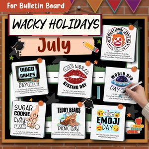 July Wacky Holidays Sticker, 25+ Png Funny Awareness Digital Planner ...