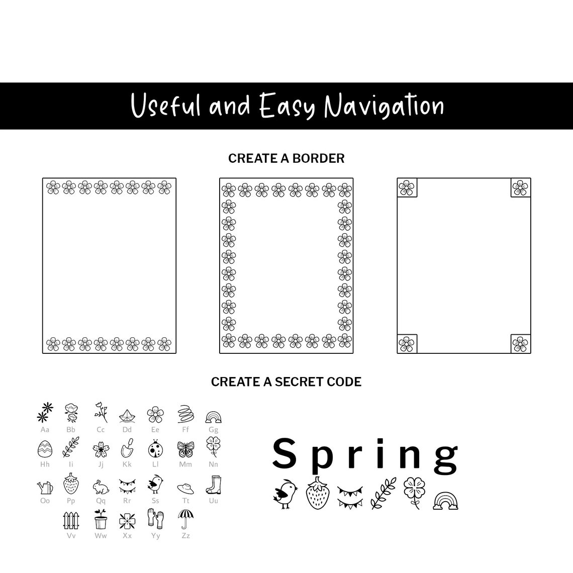 Spring Doodle Fonts, Instant File Otf, Ttf Font Download, Digital ...