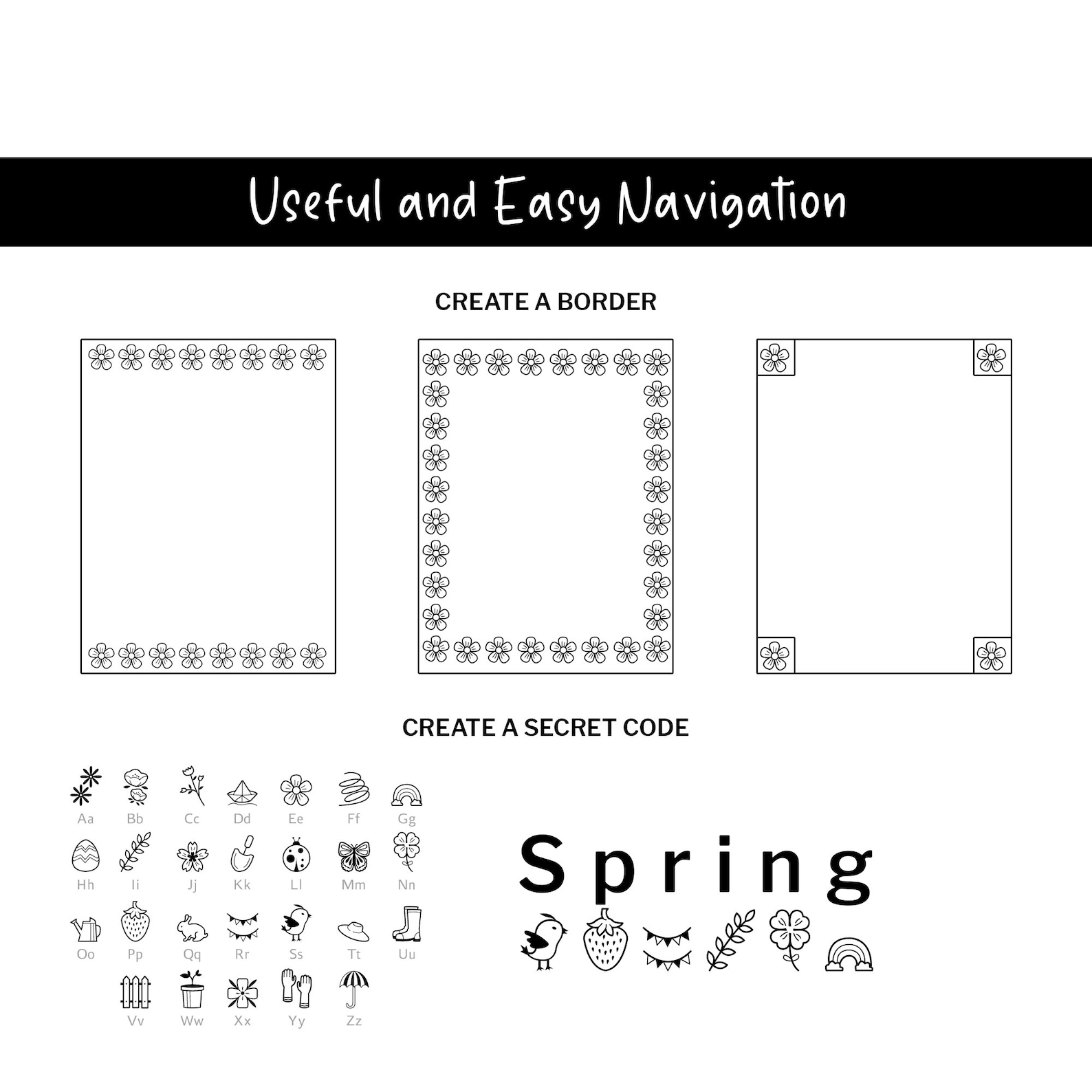 Spring Doodle Fonts, Instant File Otf, Ttf Font Download, Digital ...