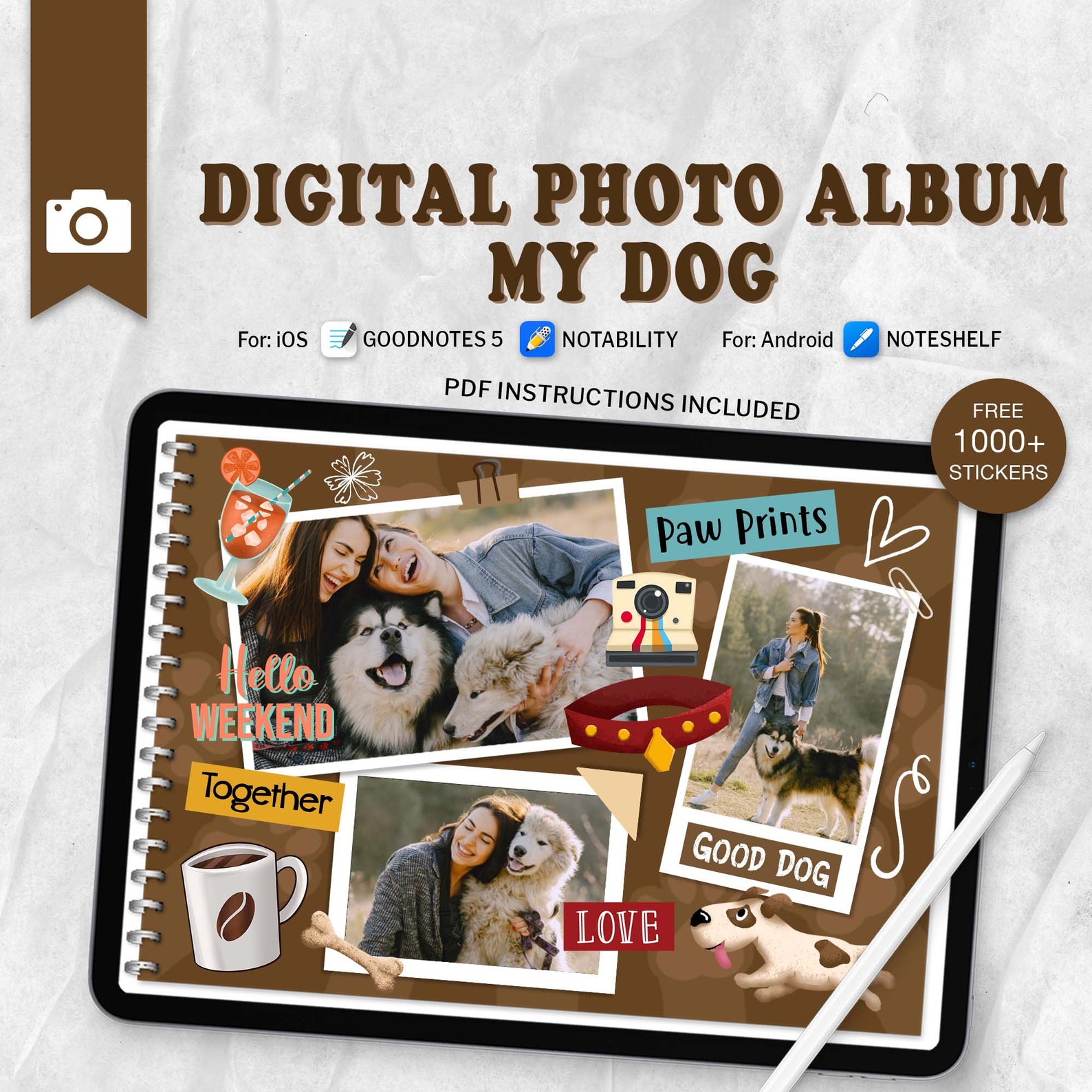 My Dog Digital Photo Album, Scrapbook Journal Album, Dog Owner Gifts ...