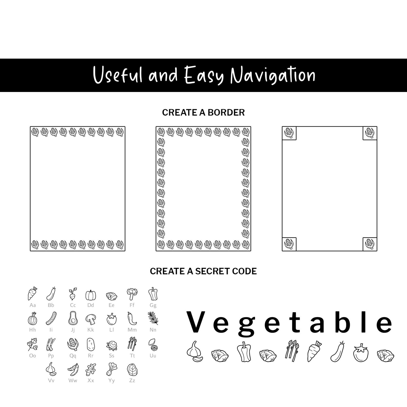 Vegetable Doodle Fonts Instant File Otf Ttf Font Download - Etsy