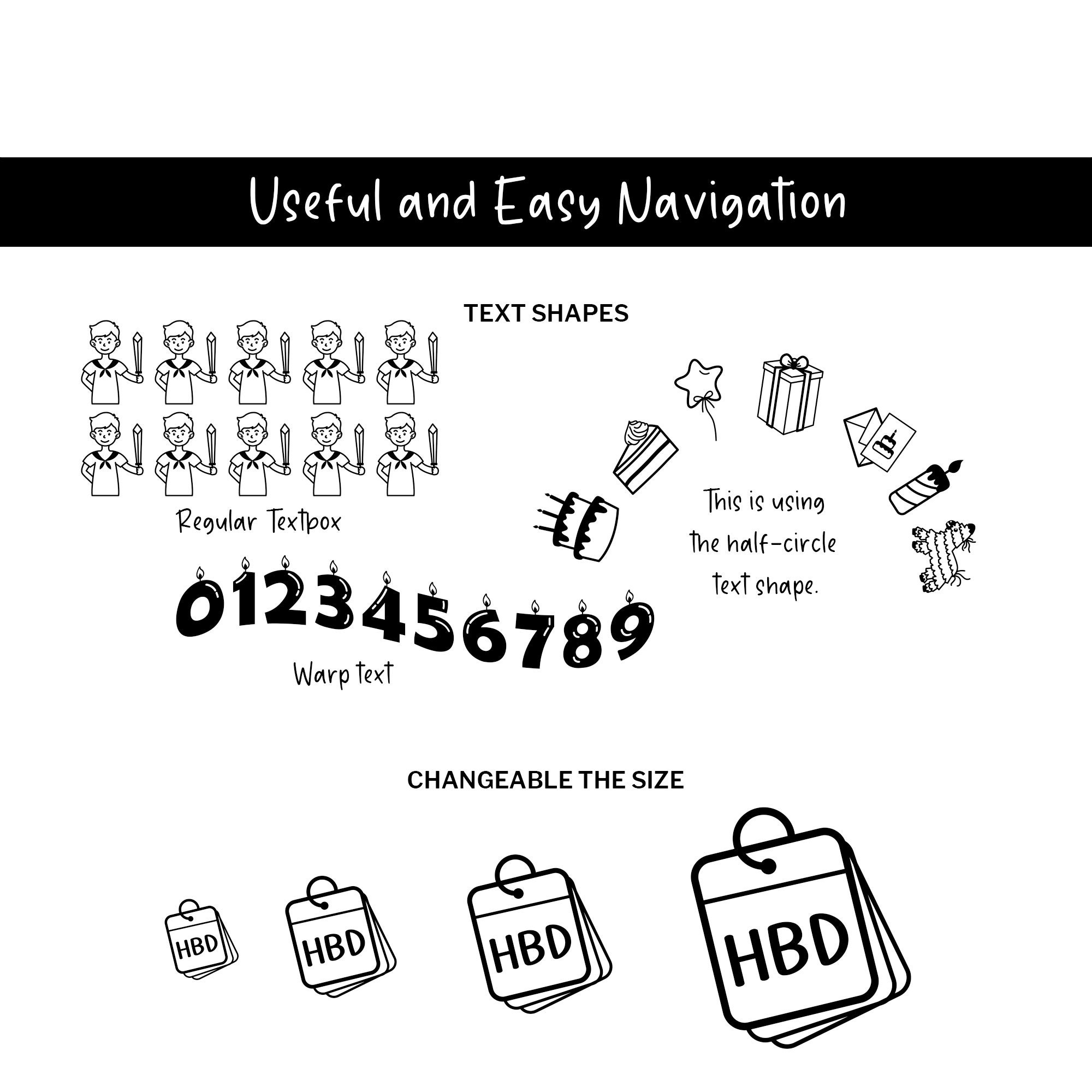 Birthday Boy Doodle Fonts, Instant File Otf, Ttf Font Download, Happy ...