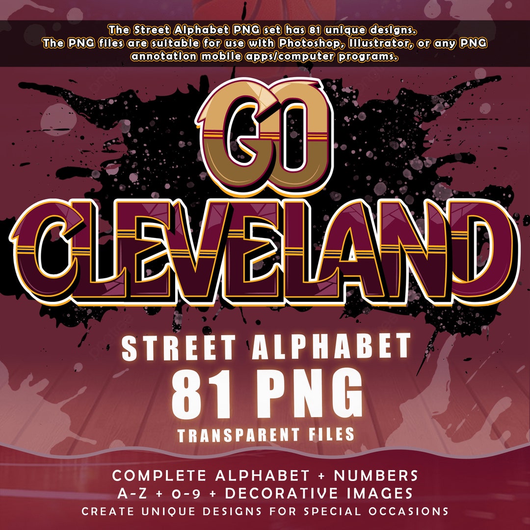 Cleveland Graffiti Font: Street Alphabet PNG Clipart (digital Download ...