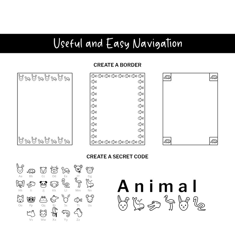 Animal Doodle Fonts, Instant File Otf, Ttf Font Download, Digital Font ...