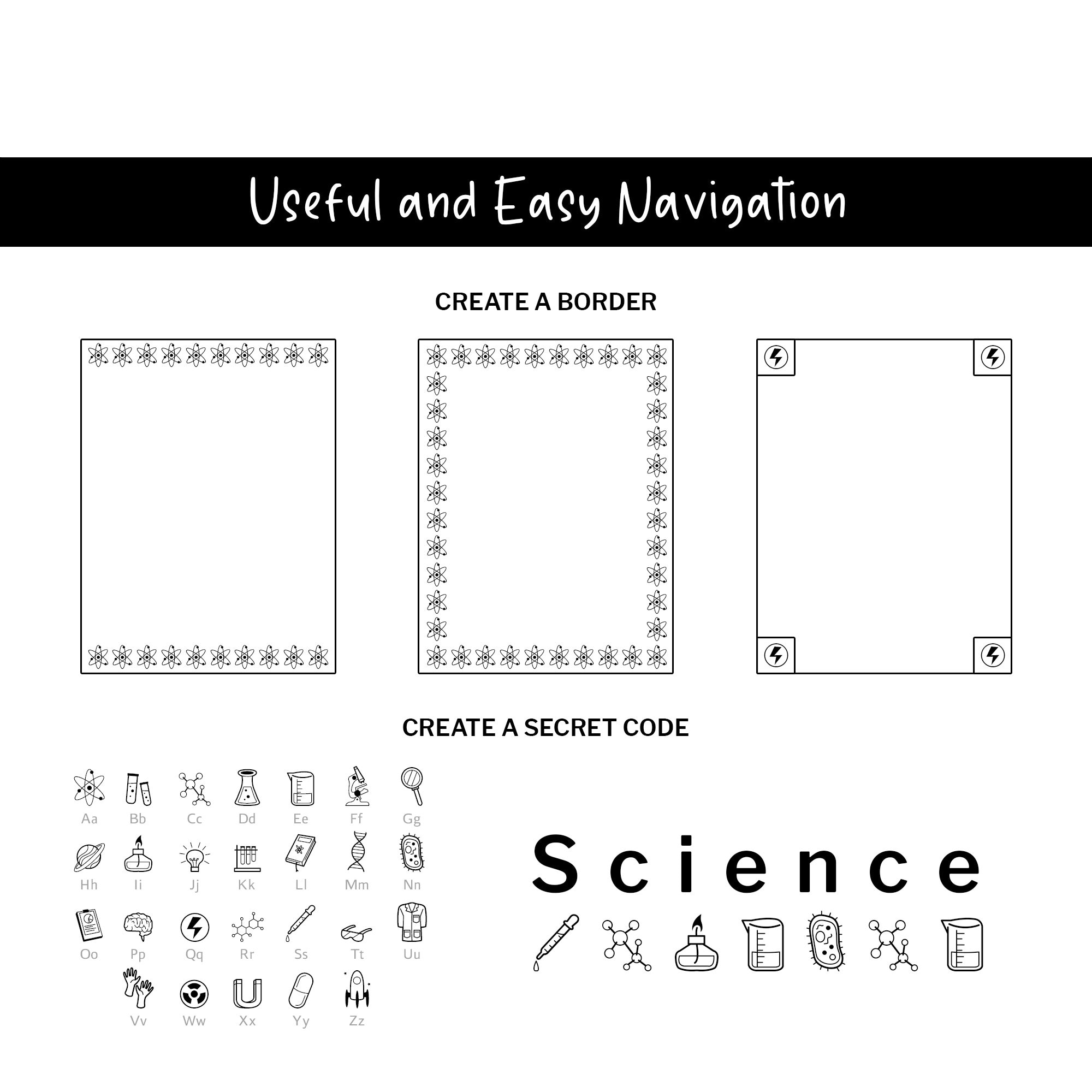 Science Doodle Font: Chemistry Physics Clipart (OTF, TTF, PNG) - Etsy