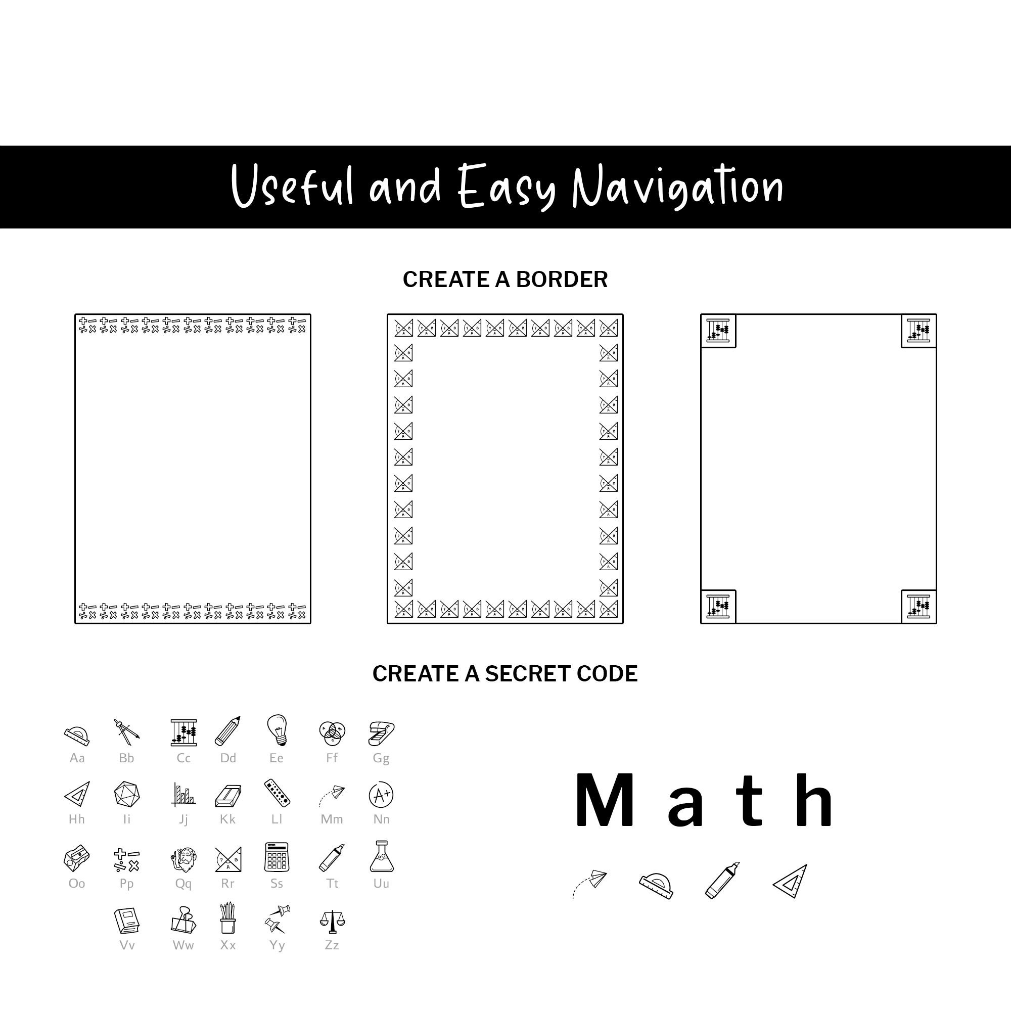 Math Doodle Font, Instant File Otf, Ttf Font Download, Maths Subject ...