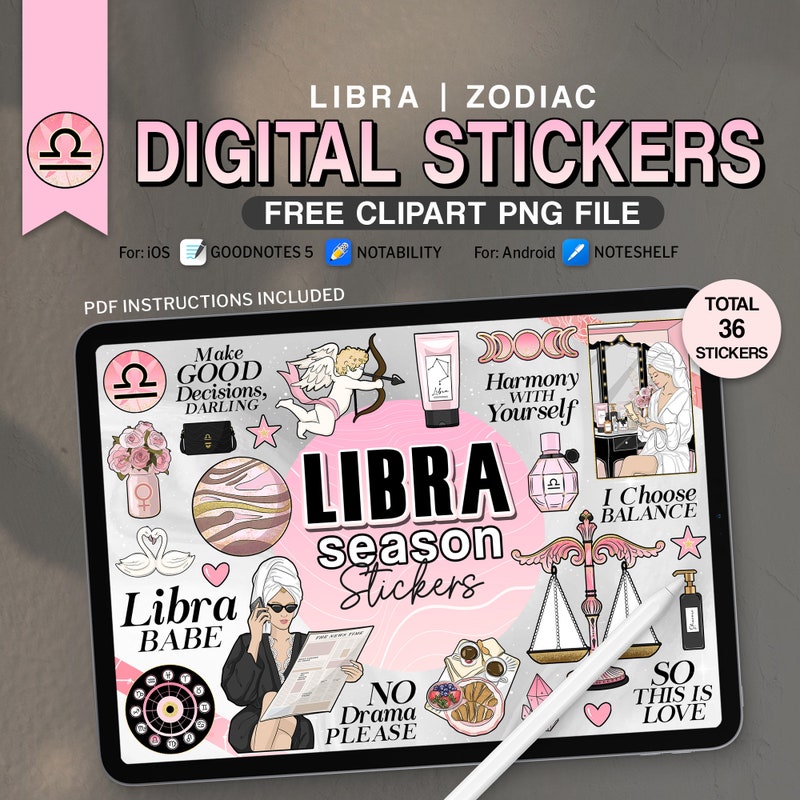 Libra Sticker - Etsy