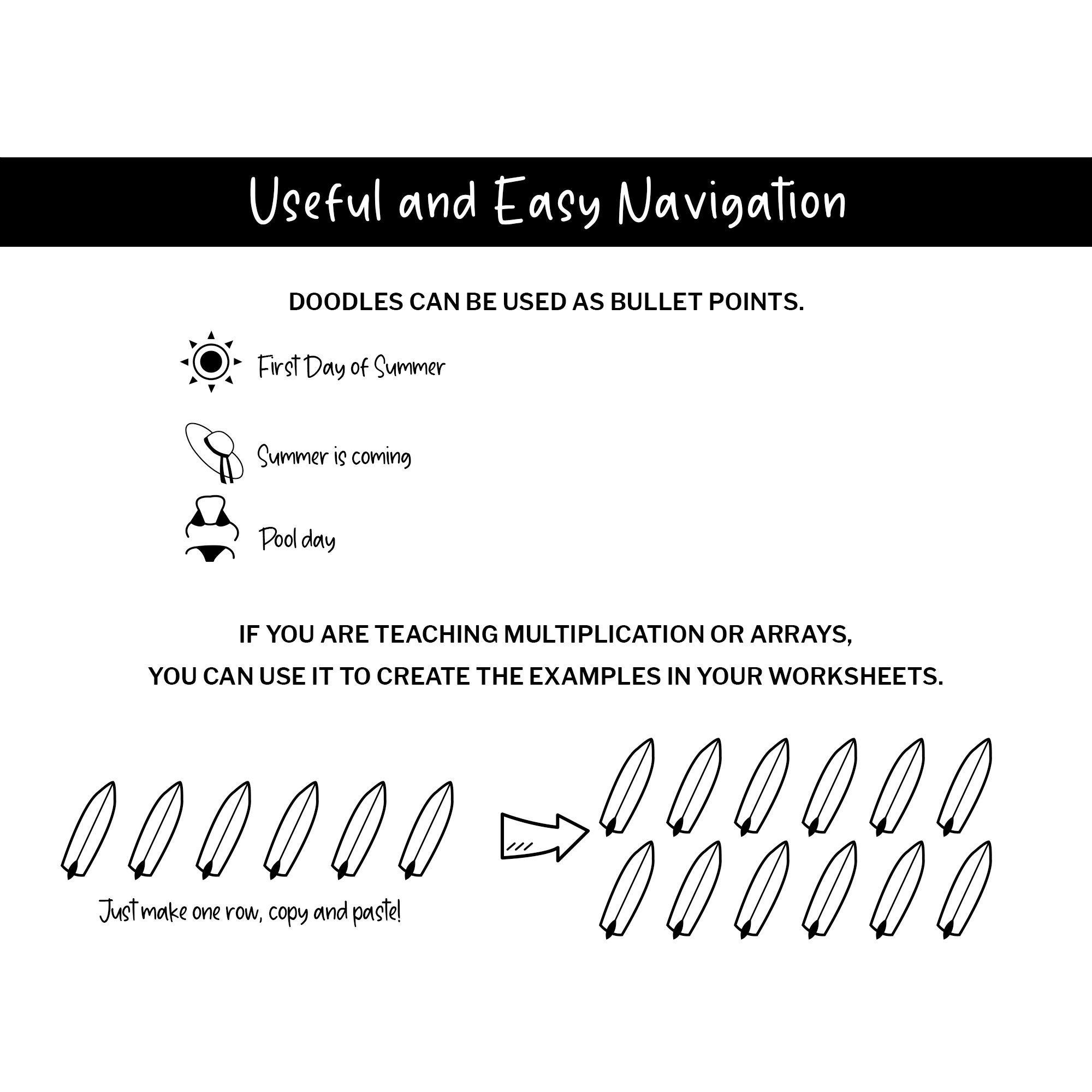 Summer Doodle Fonts, Instant File Otf, Ttf Font Download, Digital ...