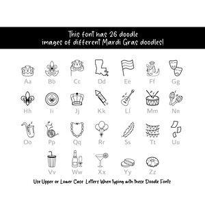 Mardi Gras Doodle Fonts, Instant File Otf, Ttf Font Download, Digital ...