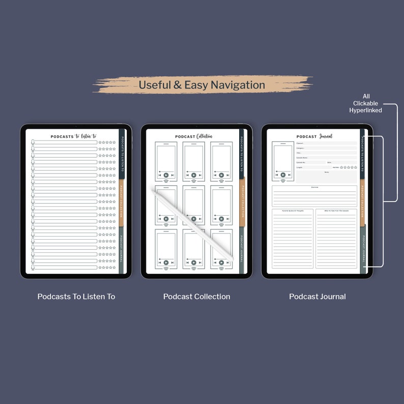 Digital Podcast Planner, Editable Podcast Template, Podcast Sticker ...