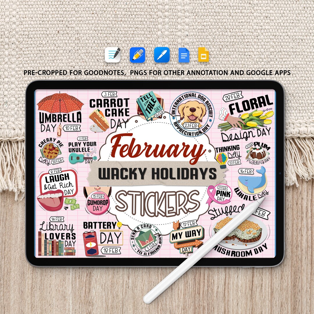 February Wacky Holidays Sticker, 25+ Png Funny Awareness Digital ...