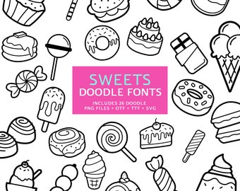 Emotion Doodle Fonts Instant File otf ttf Font Download | Etsy