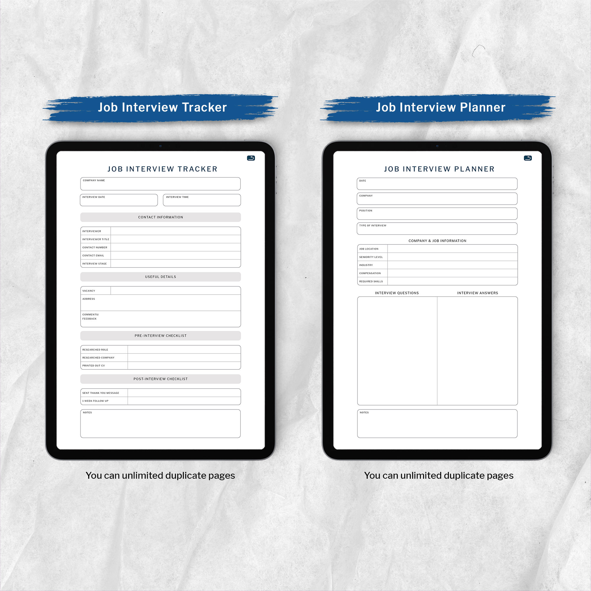 Digital Job Search & Interview Tracker Job Application - Etsy