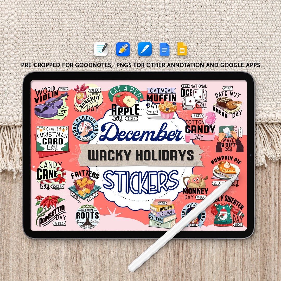 December Wacky Holidays Sticker, 25+ Png Funny Awareness Digital ...