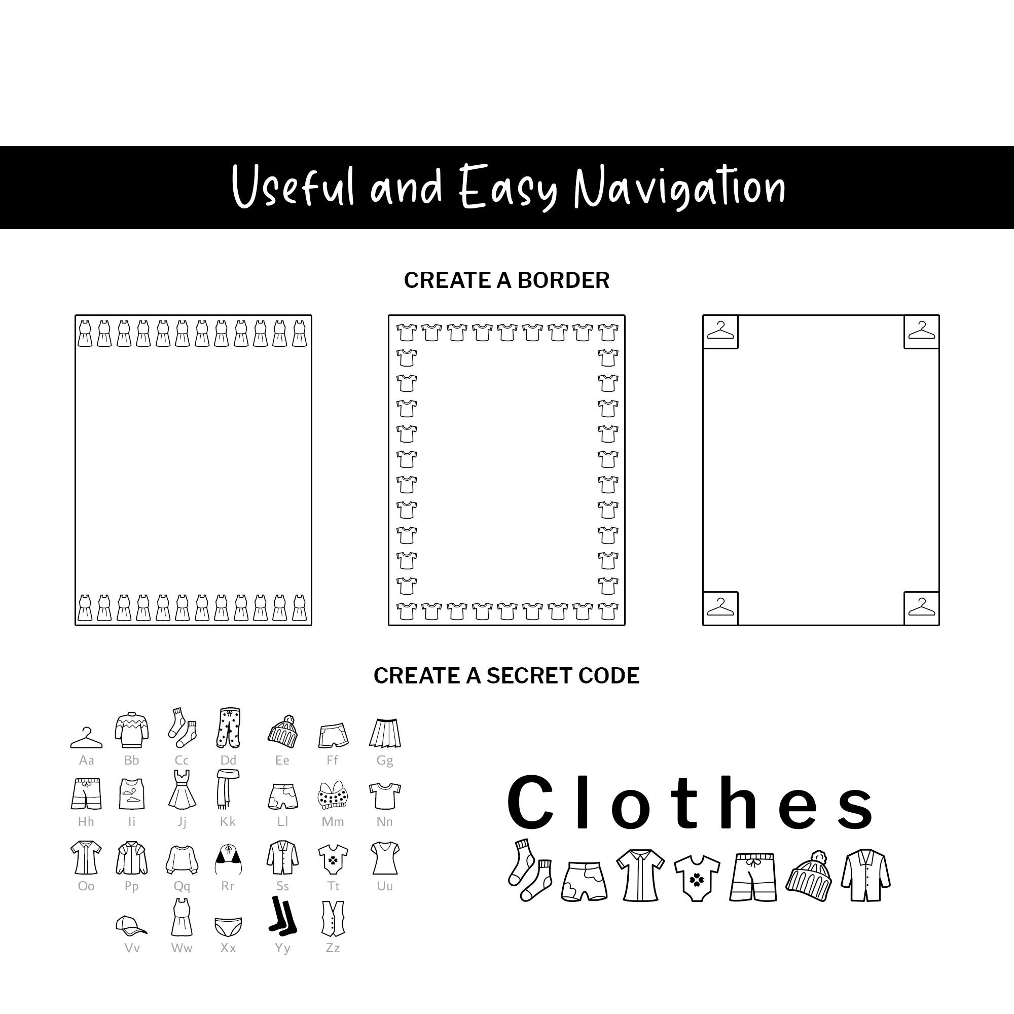 Clothes Doodle Font, Instant File Otf, Ttf Font Download, Digital Font ...