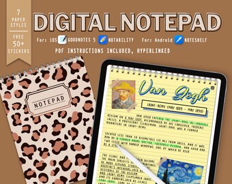 Personalized Digital Notebook, Custom 6 Subjects Digital Notepad, Blank ...