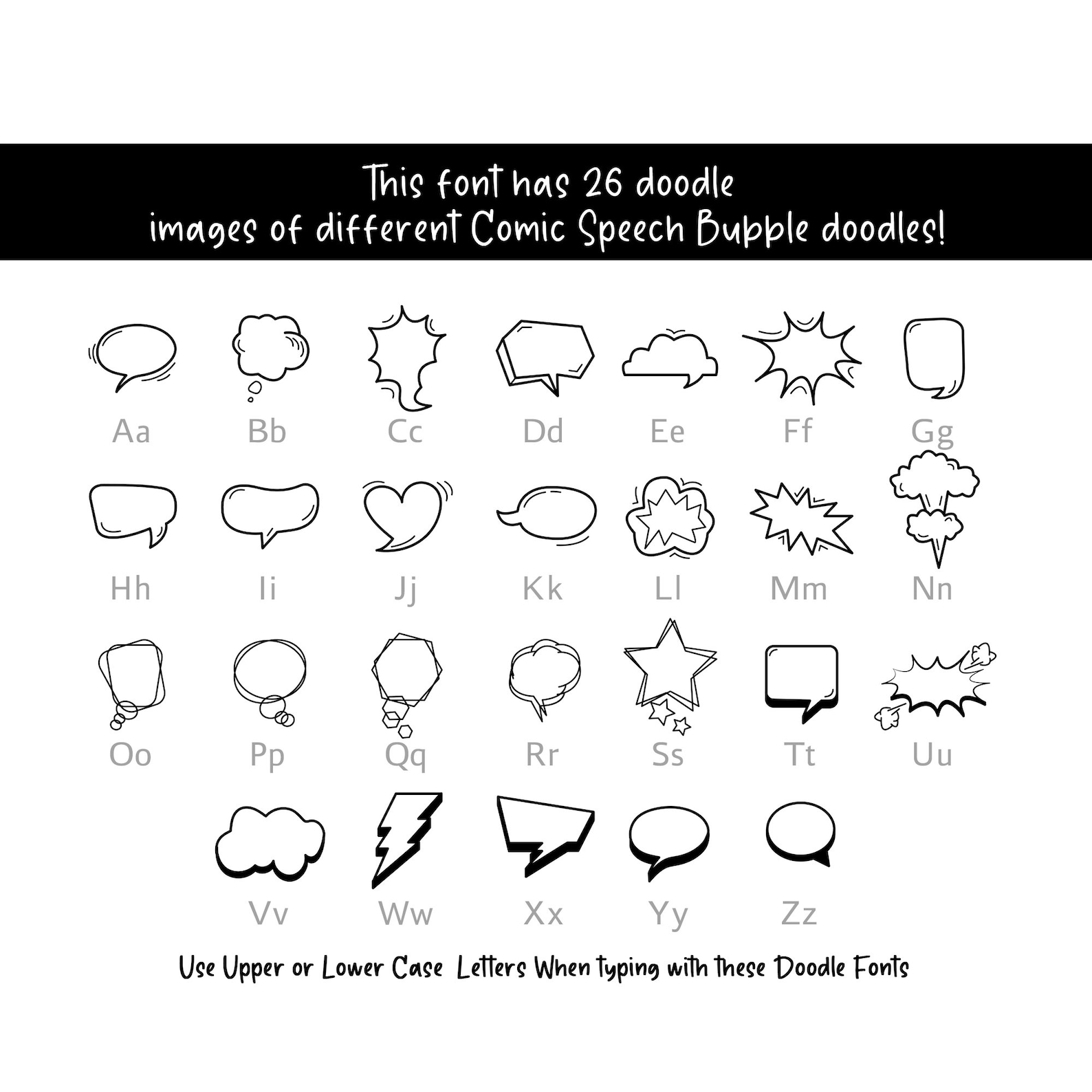 Comic Speech Bubble Font, Instant File Otf, Ttf Font Download, Digital ...