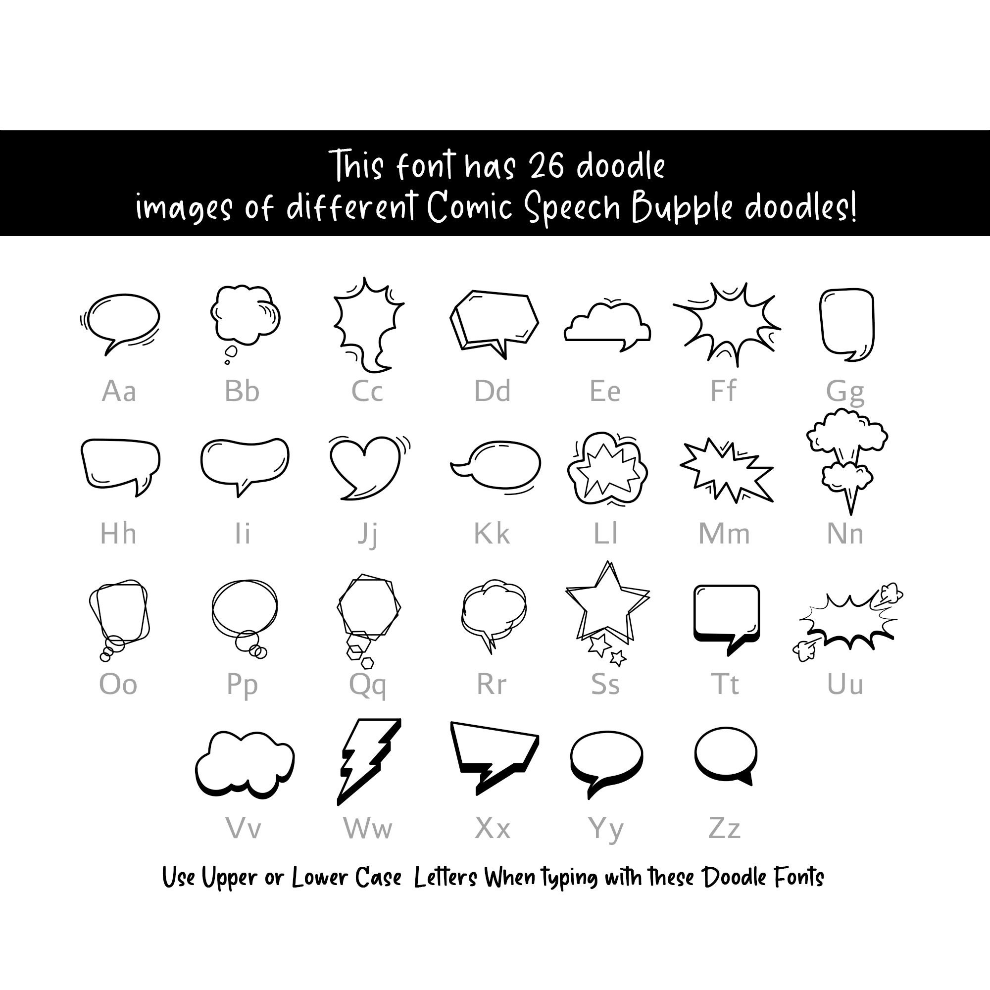 Comic Speech Bubble Font, Instant File Otf, Ttf Font Download, Digital ...