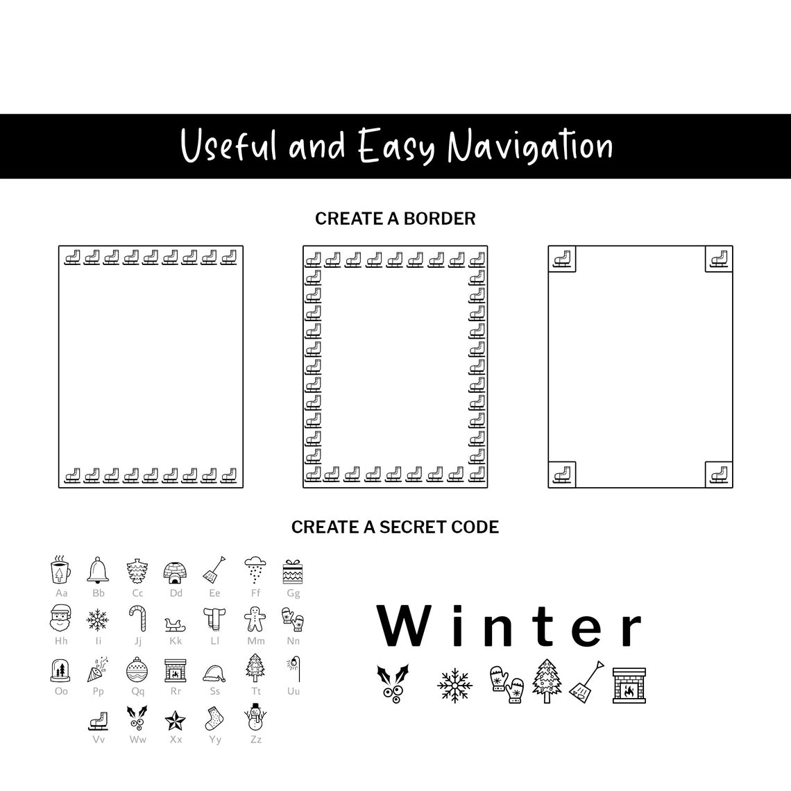 Winter Doodle Fonts, Instant File Otf, Ttf Font Download, Digital ...
