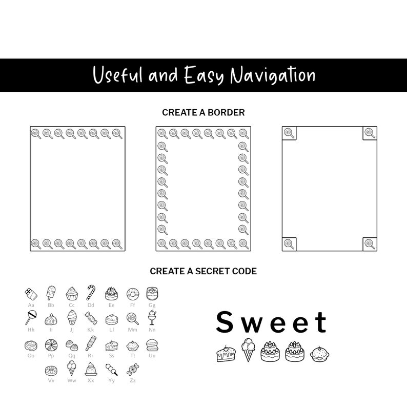 Sweets Doodle Fonts, Instant File Otf, Ttf Font Download, Digital Font ...