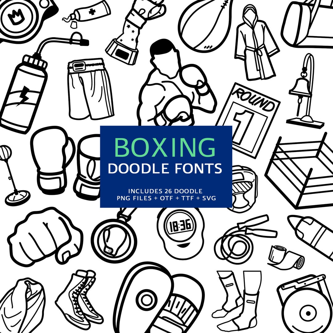 Boxing Doodle Fonts, Instant File Otf, Ttf Font Download, Sports Theme ...