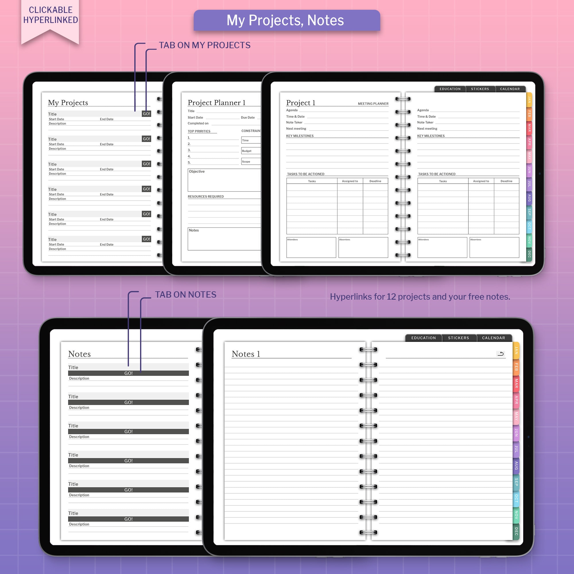 Pastel Student Life Digital Planner, Goodnotes Android iPad Undated ...