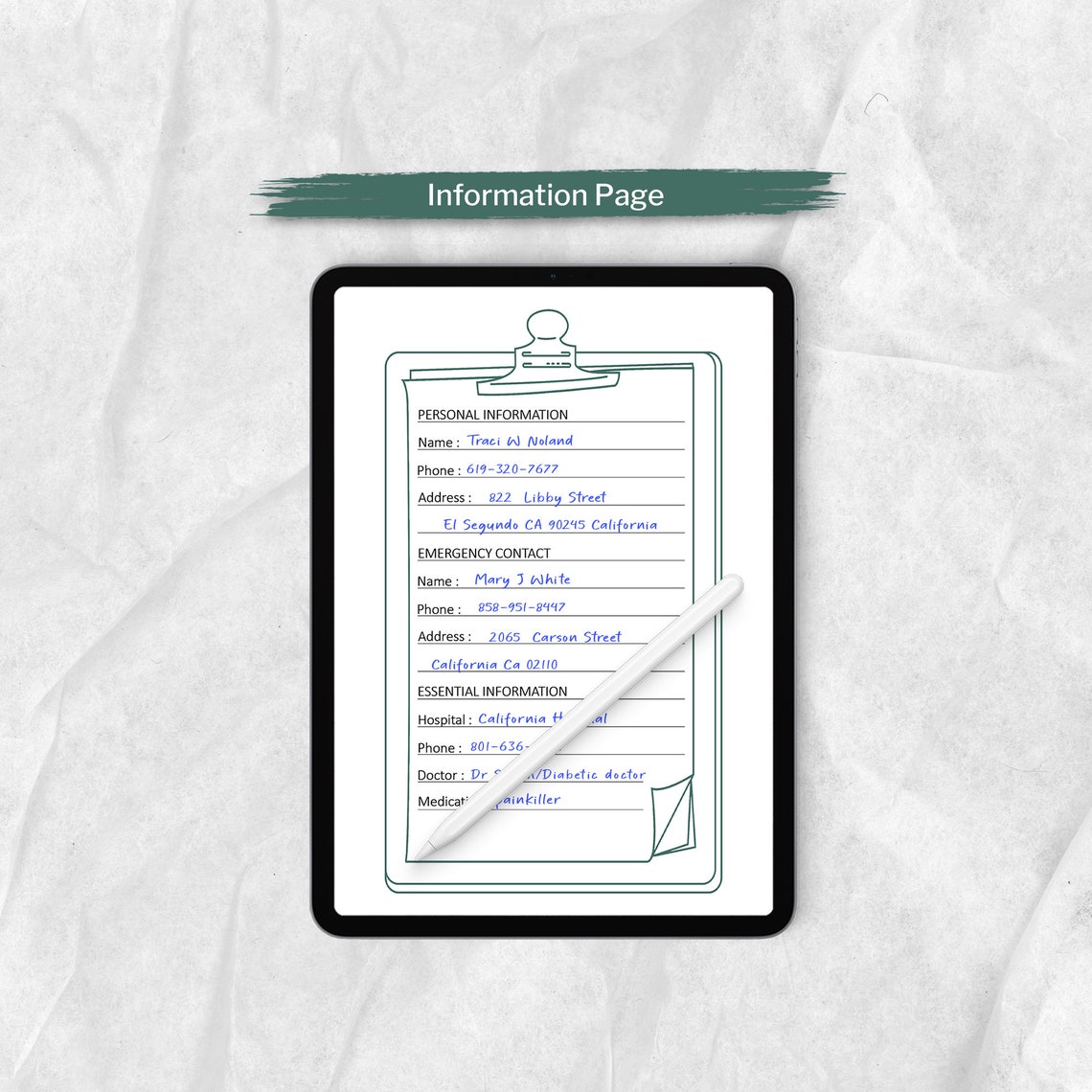 Digital Diabetic Log Blood Sugar Logbook Diabetes Tracker | Etsy
