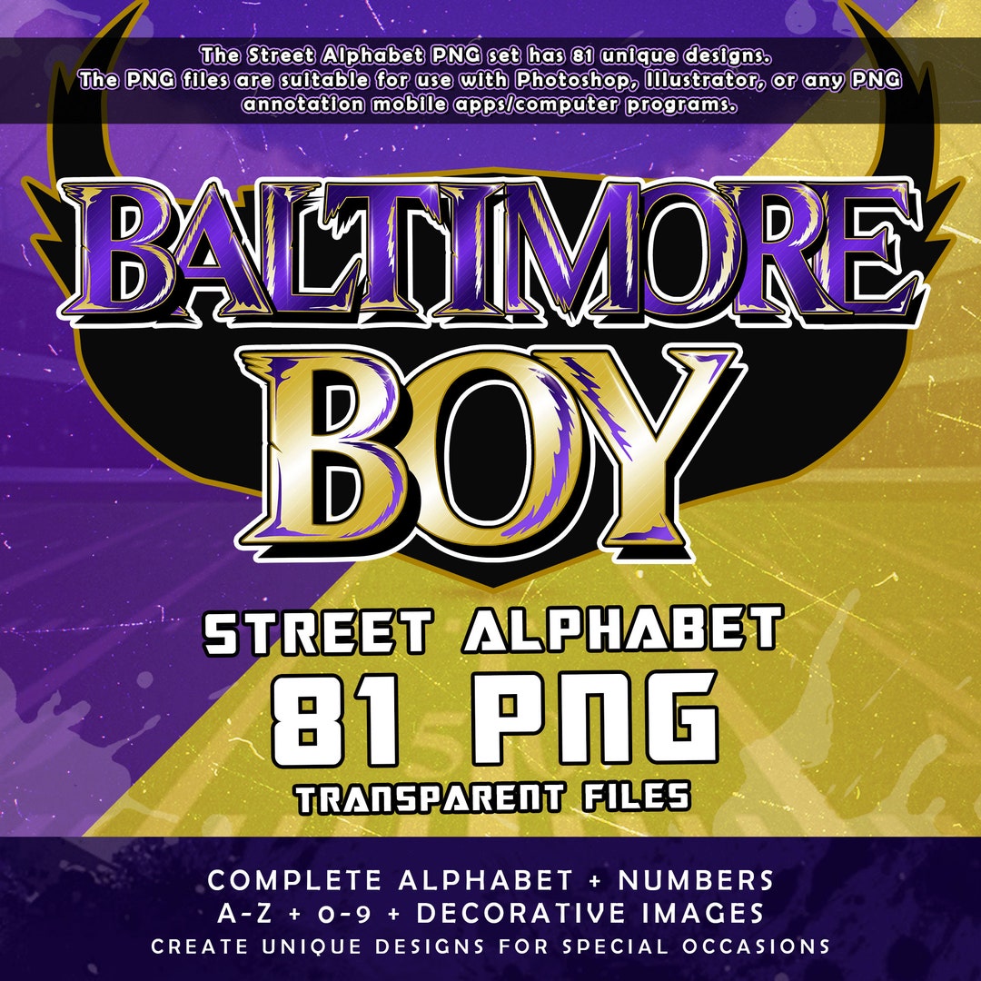 Baltimore Graffiti Alphabet: Purple & Gold PNG Clipart (digital ...