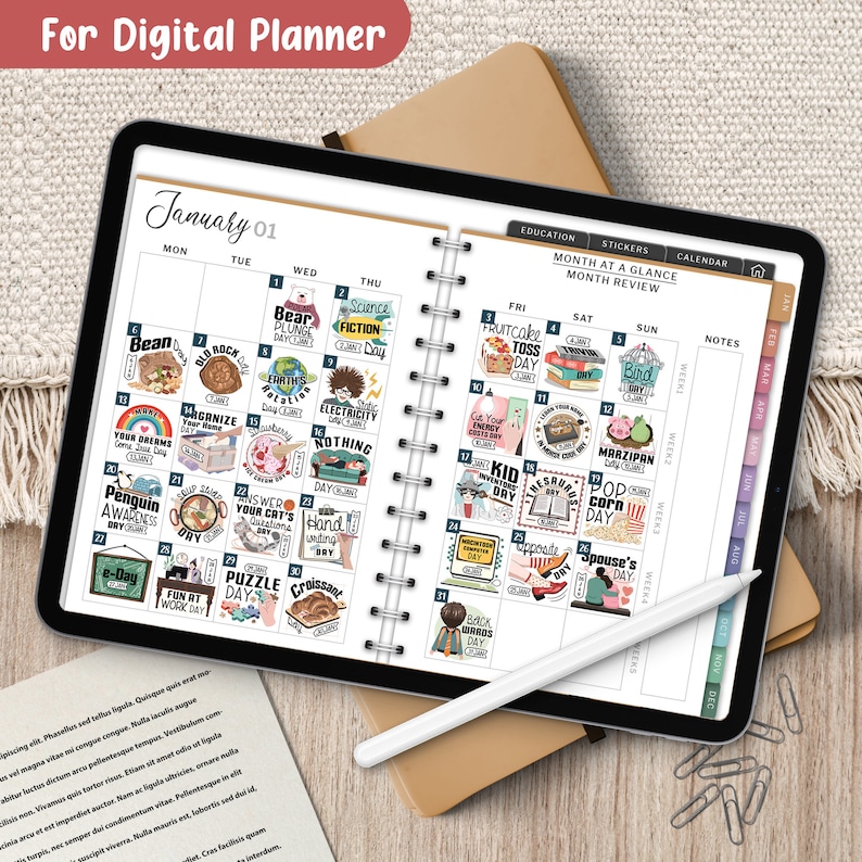 January Wacky Holidays Stickers, 25+ Png Funny Awareness Digital ...