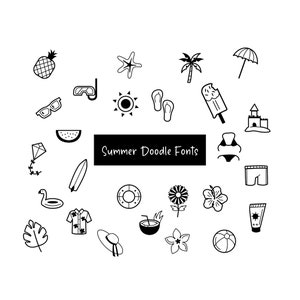 Summer Doodle Fonts, Instant File Otf, Ttf Font Download, Digital ...
