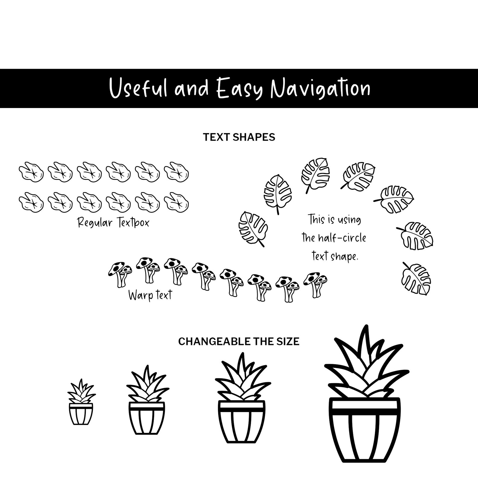 Plant Doodle Fonts, Instant File Otf, Ttf Font Download, Digital Leaves ...