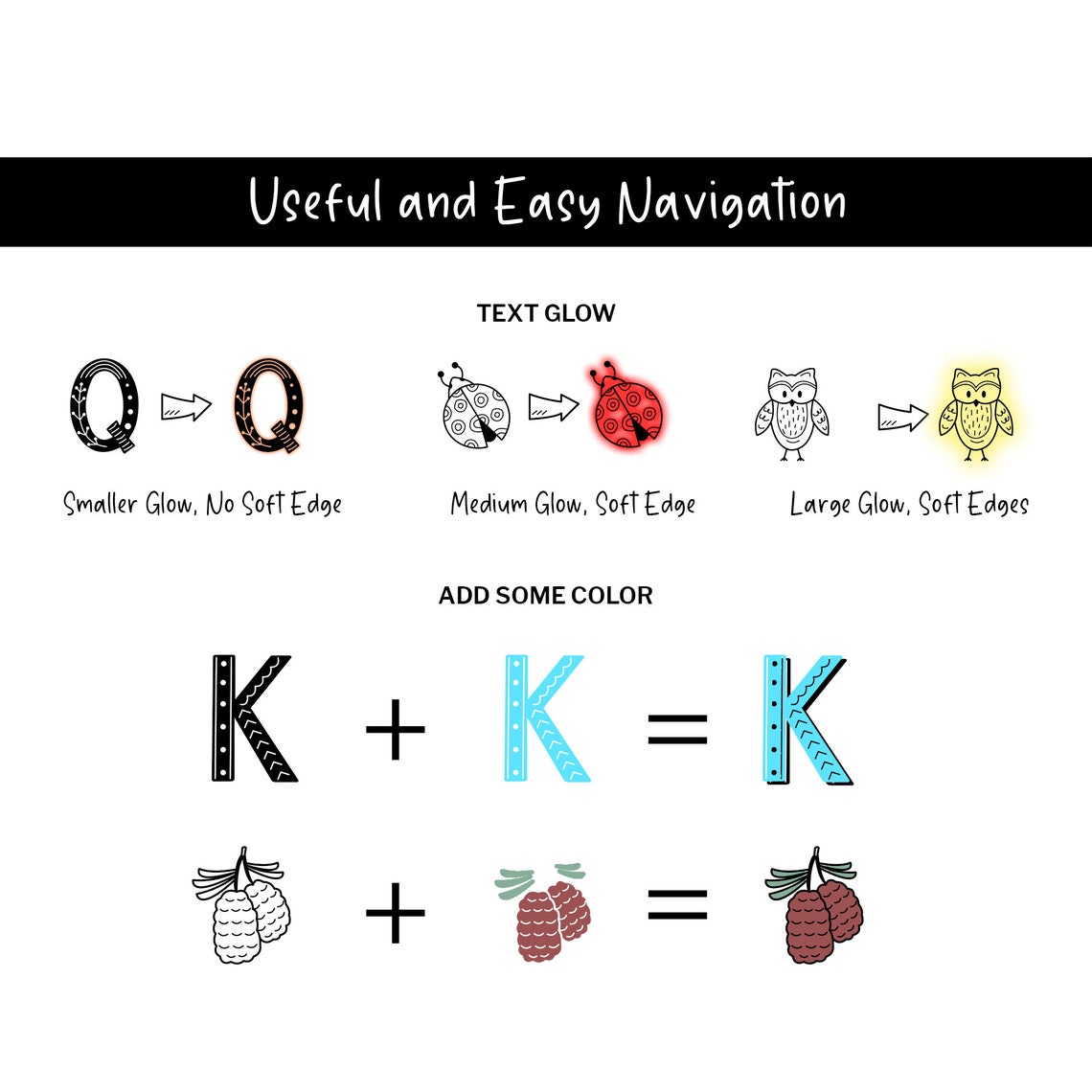 Folk Forest Cliparts and Fonts, Instant File Otf, Ttf Font Download ...