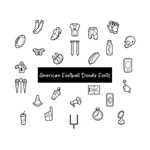 American Football Doodle Fonts, Instant File Otf, Ttf Font Download ...