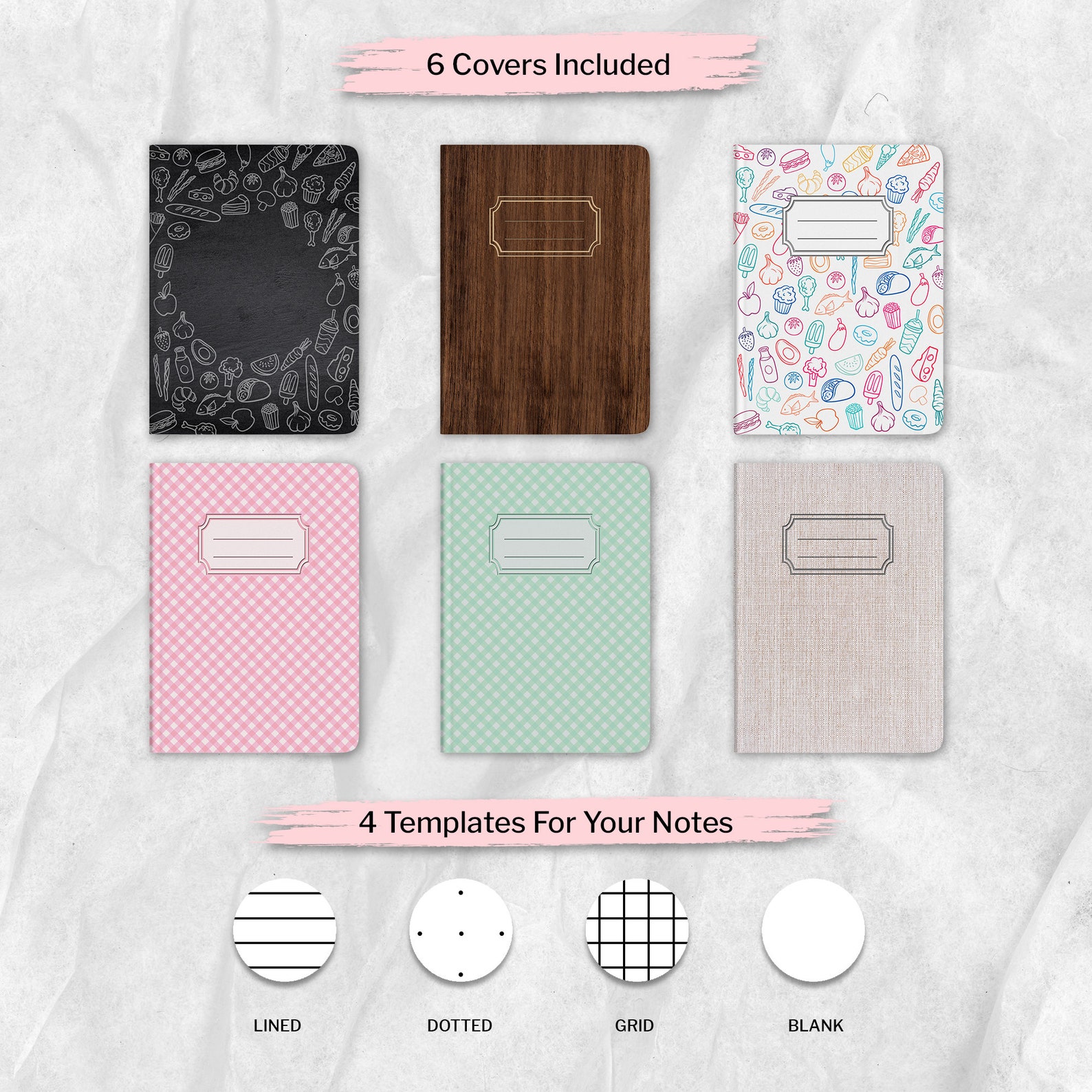 Digital Recipe Book, Digital Food Diary, Customized Blank Notebook ...