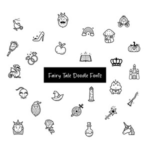 Fairy Tale Doodle Fonts, Instant File Otf, Ttf Font Download, Digital ...