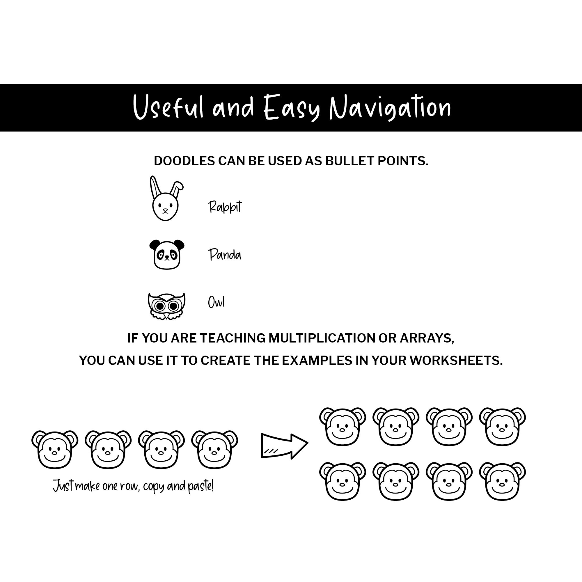 Animal Doodle Fonts, Instant File Otf, Ttf Font Download, Digital Font ...