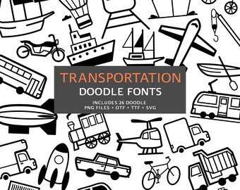Travel Doodle Fonts Instant File Otf Ttf Font Download | Etsy