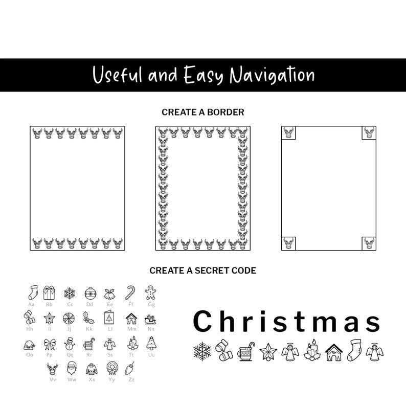 Christmas Doodle Fonts, Instant File Otf, Ttf Font Download, Digital ...