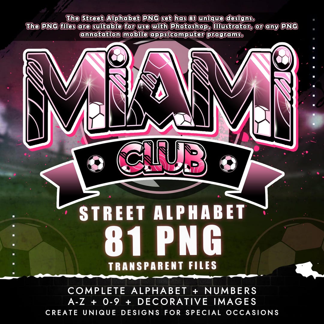 Miami Club Graffiti Font: 81 PNG Alphabet Clipart (digital Download) - Etsy