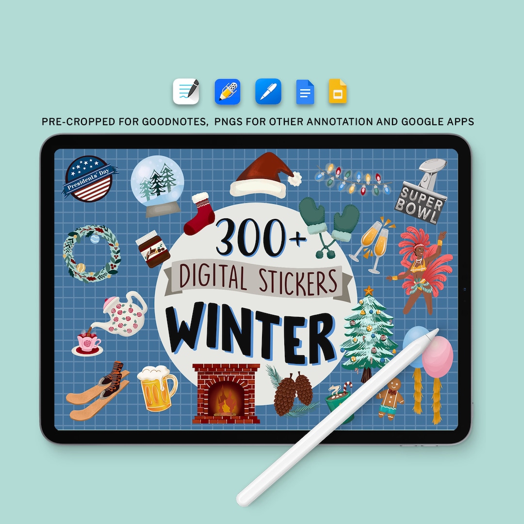 Winter Season Digital Sticker Pack, 300+ Digital Planner Stickers, Pre ...