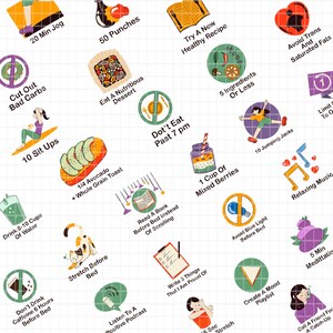 40 Fitness Activity Sticker Pack, 50+ Png Digital Planner Stickers, Pre ...