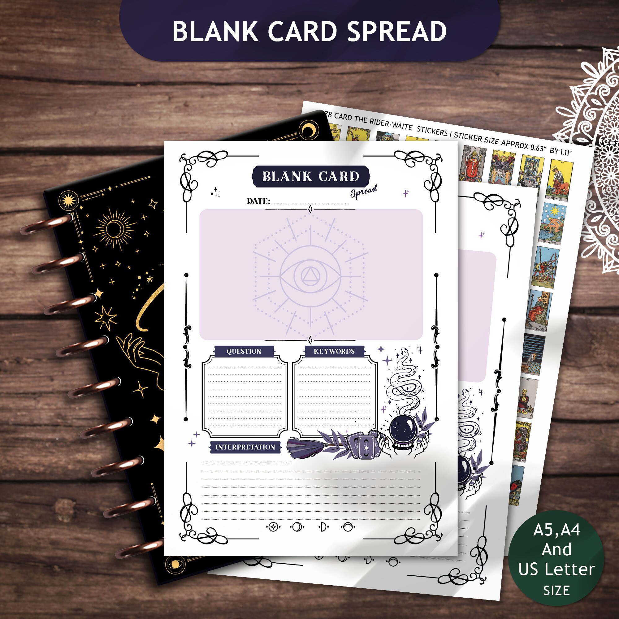 Printable Tarot Journal, the Moon Made Me Do It, Tarot Tracker PDF File ...